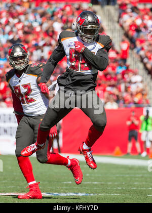 Tampa Bay Buccaneers linebacker Kwon Alexander gestures during an NFL ...
