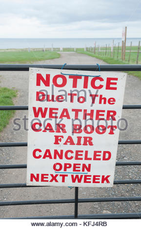 Car Boot sale Cancelled sign, by the side of the road Stock Photo ...