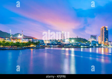 Night view of Sriracha city and seaside in Thailand Stock Photo - Alamy