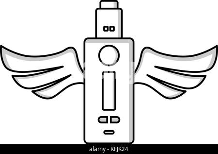 angel wing vaporizer electric cigarette - vape life vector Stock Vector Image & Art - Alamy