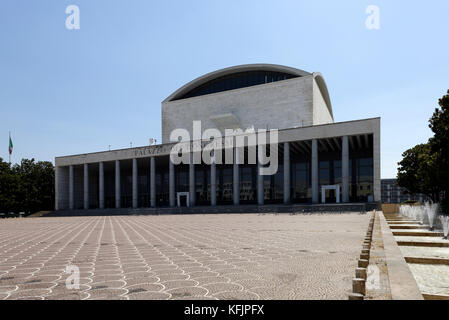 Front view of the Palazzo dei Congressi, the congress palace in the ...