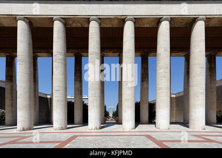 The colonnade portico of travertine columns of the Museum of Roman ...