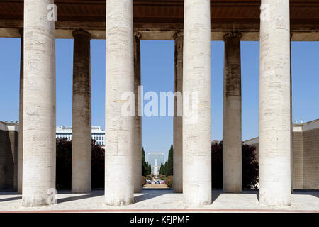 The colonnade portico of travertine columns of the Museum of Roman ...
