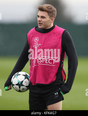 Celtic's James Forrest during a training session at Lennoxtown Training ...