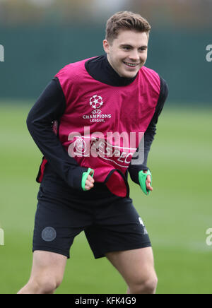 Celtic's James Forrest during a training session at Lennoxtown Training ...