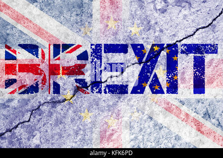 flags of EU and Great Britain with Euros, Euro sign and question mark ...