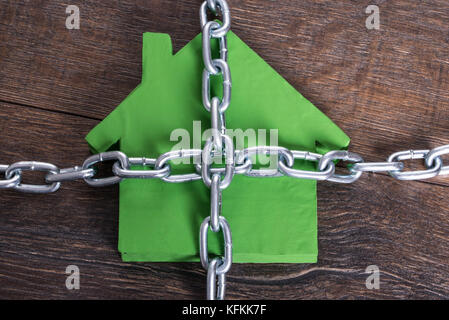 Photo of chained home in privacy concept Stock Photo - Alamy