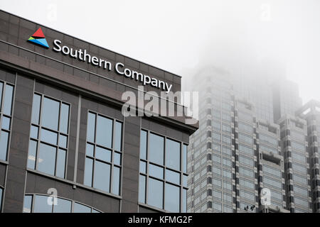 A logo sign outside the headquarters of the Southern Company in Atlanta ...