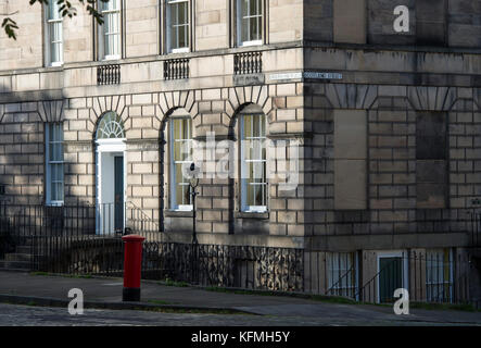 The junction of Drummond Place and Scotland Street in the New Town area ...