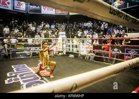 Boy, Muay Thai fighter going through pre-fight ritual, Thailand Stock ...
