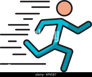 Man running pictogram Stock Vector Art & Illustration, Vector Image ...