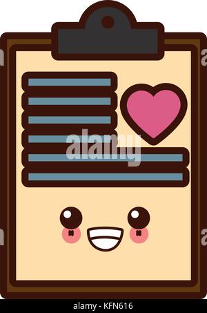 Sheet document symbol kawaii cute cartoon Stock Vector Image & Art - Alamy
