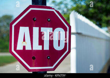 Halt Stop Alto sign Stock Photo - Alamy