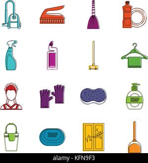 Cleaning and maid black,outline icons in set collection for design ...