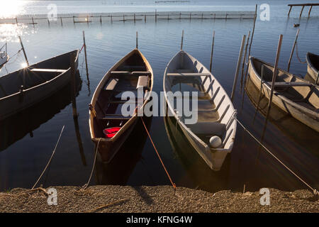 Lesina (Puglia, Italy) - View of the lake and boats Stock Photo - Alamy