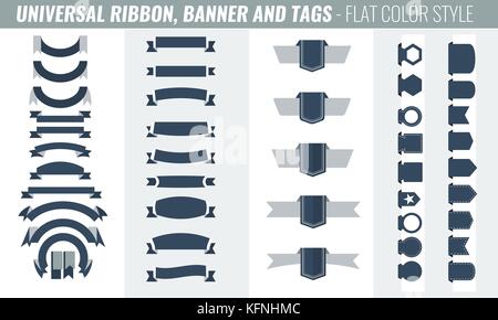 Set of long and short ribbon banners for your design Stock Vector Image ...