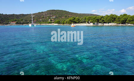 amazing blue laggon in croatia near split Stock Photo - Alamy
