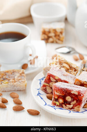 traditional Turkish delight - lukum with nuts Stock Photo - Alamy