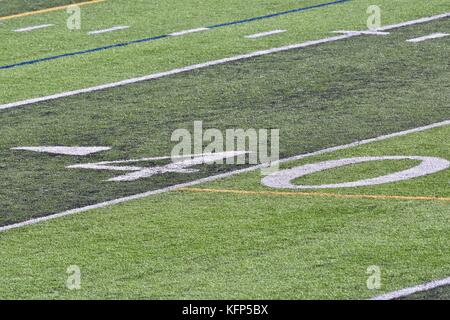 40 yard line on American football field Stock Photo - Alamy