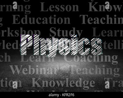 Studying concept: Physics in grunge dark room Stock Photo - Alamy