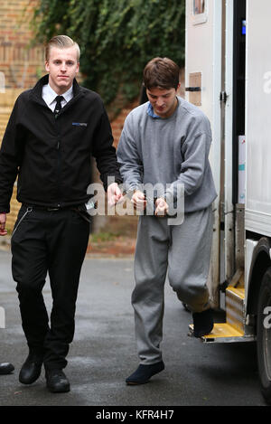 Lewes Crown Court, UK. 31st October. Daryll Rowe arrives at Lewes Crown ...
