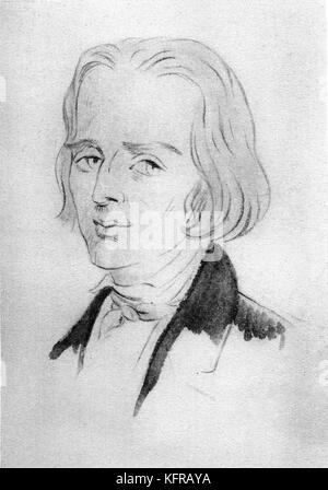 Franz Liszt - portrait. Paris, c.1837. Hungarian pianist and composer ...
