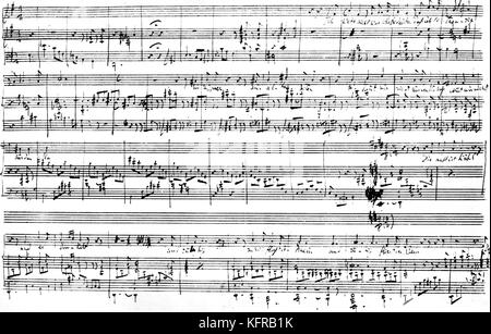 Musical notation by Franz Liszt. Hungarian pianist and composer, 22 ...