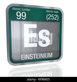 Einsteinium chemical element, Sign with atomic number and atomic weight ...