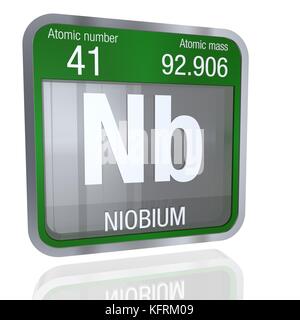 Niobium Chemical 41 element of periodic table. Molecule And ...