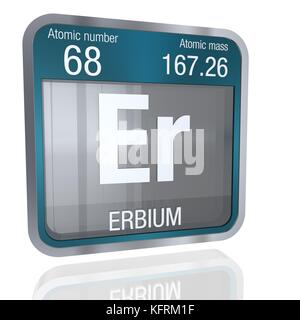 Erbium chemical element, Sign with atomic number and atomic weight ...