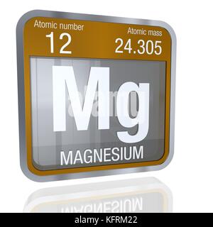 3d render of atom structure of magnesium isolated over white background ...