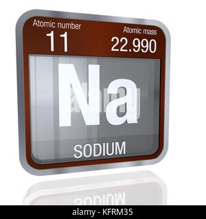 3d render of atom structure of sodium isolated over white background ...