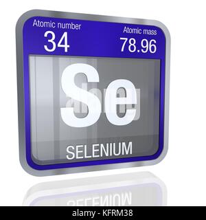 3d render of atom structure of selenium isolated over white background ...