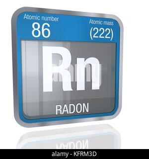 3d render of atom structure of radon isolated over white background ...