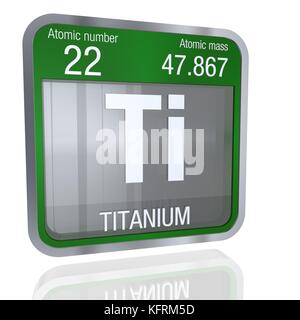 3d render of atom structure of titanium isolated over white background ...