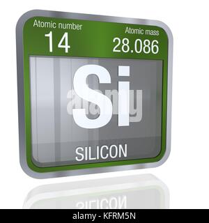 Silicon Chemical 14 element of periodic table. Molecule And ...