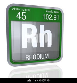 Rhodium Chemical 45 element of periodic table. Molecule And ...