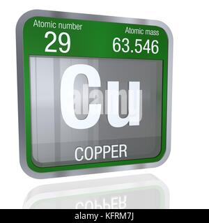 3d render of atom structure of copper isolated over white background ...