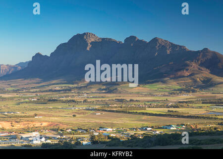 Simonsberg Mountain and Paarl Valley, Paarl, Western Cape, South Africa ...
