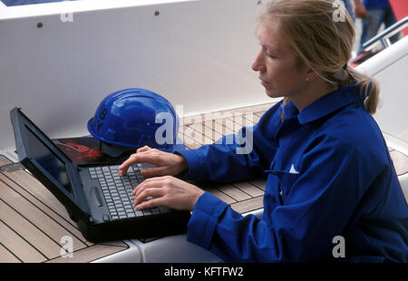 female marine engineer on computer Stock Photo - Alamy