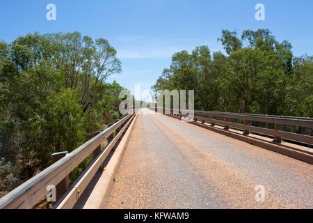 Road traffic bridge over the Fitzroy River, Fitzroy Crossing, Kimberley ...