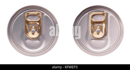 View from the top beer can on white background Stock Photo - Alamy