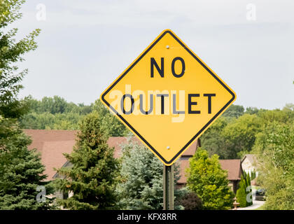 No outlet road warning sign California USA Stock Photo - Alamy