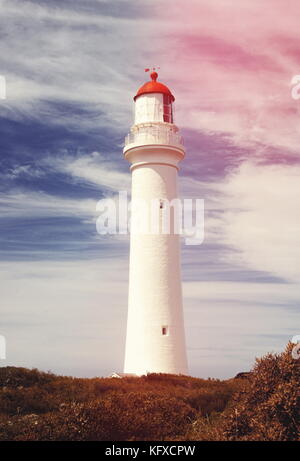Old lighthouse closeup in sunset Stock Photo - Alamy