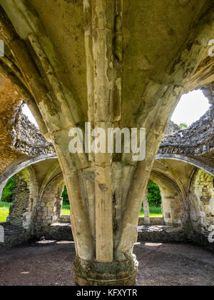 River Wey and Waverley Abbey ruins, Farnham, Surrey, England Stock ...