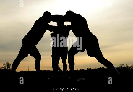 Arsenal players during a training session at the Puskas Arena, Budapest ...