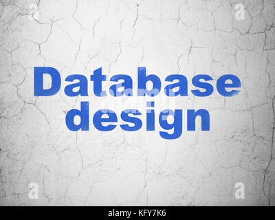 Database concept: Database Design on wall background Stock Photo - Alamy