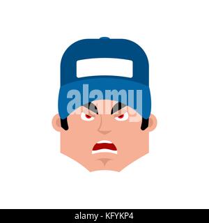 House angry emotion isolated. Evil Home Cartoon Style. Building fierce ...