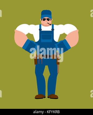 Strong plumber. powerful plumber Vector illustration Stock Vector Image ...