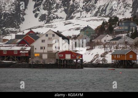 Tind is one of many fishing-harbours around Lofoten where the the fish ...